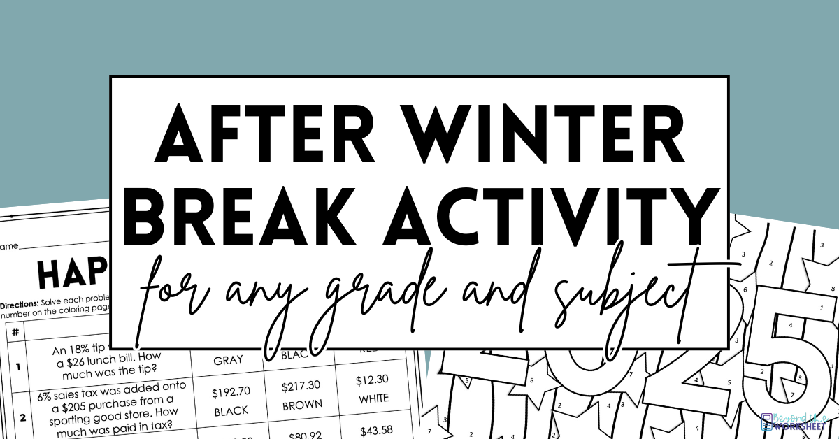 The Perfect After Break Activity